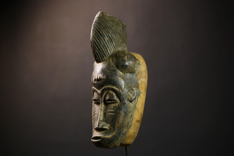Baule Tribal Mask: Handcarved African Wood Sculpture-g1780 - Etsy