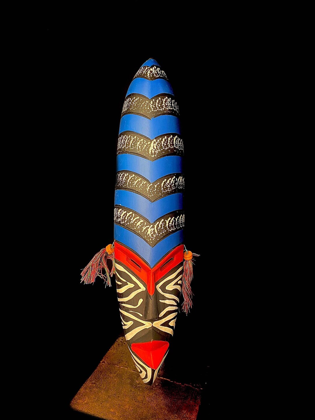 African Mask Traditional African Handmade Mask in Ghana Blue, an ...