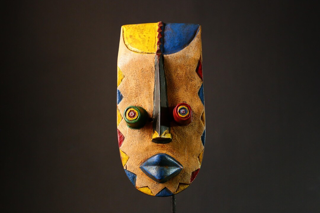 African Grebo Kru Mask Vintage Wooden Art Antique Tribal Face Decor ...