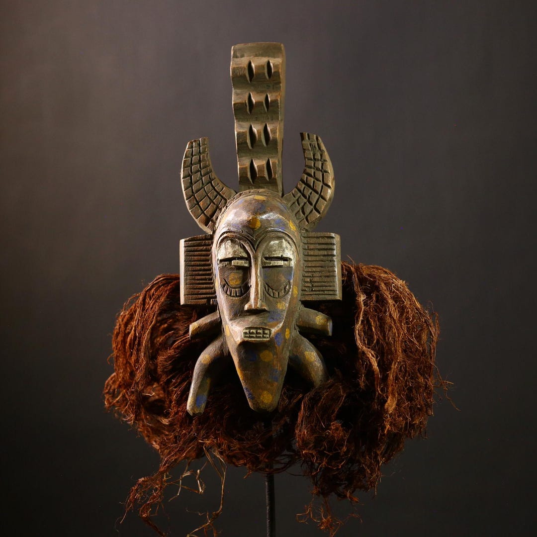 Authentic African Senufo Mask | Tribal Wood Decor | Vintage Home Art ...