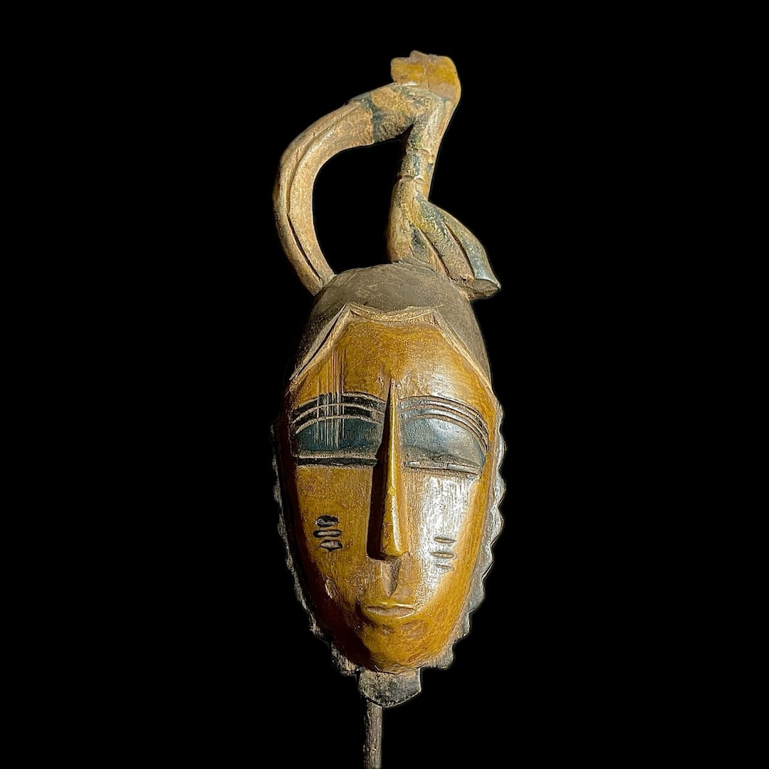 African Mask African Tribal Face Mask Wood Baule Mask Akan Peoples Home ...