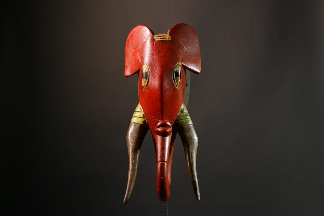 African Mask Tribal Elephant Mask Babanki Tribe Cameroon Art Guro Wall ...