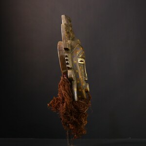 African Tribal Mask | Hand-carved Wood Decor | Vintage Senufo Kalao ...