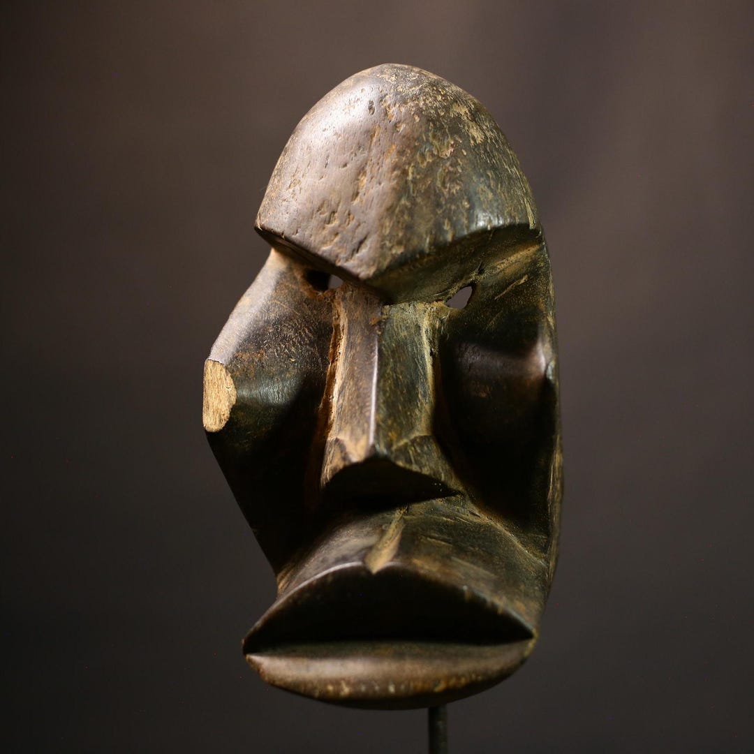 Dan Kran Mask, African Tribal Mask, Carved Wooden Wall Art, Abstract ...