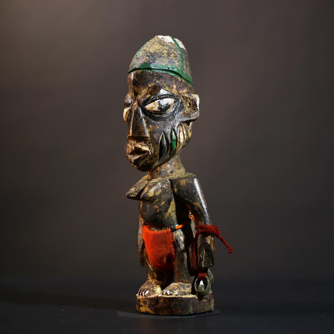 African Statue Kongo Tribe Nkisi Power Figure With Pointed Crest ...