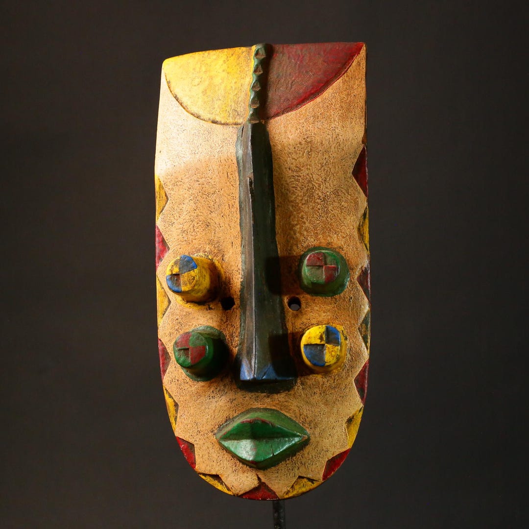 African Kru Grebo Mask Authentic Tribal Art From Liberia Handcrafted ...