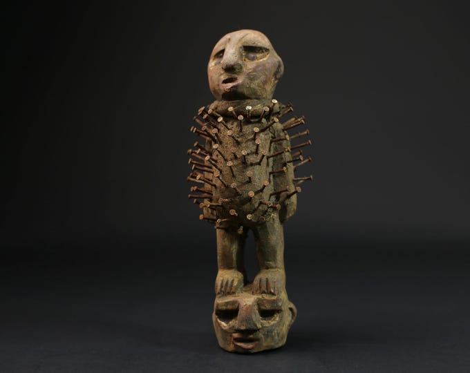 African Wood Figures African Figures Carved Power Figure Nkisi N'kondi ...