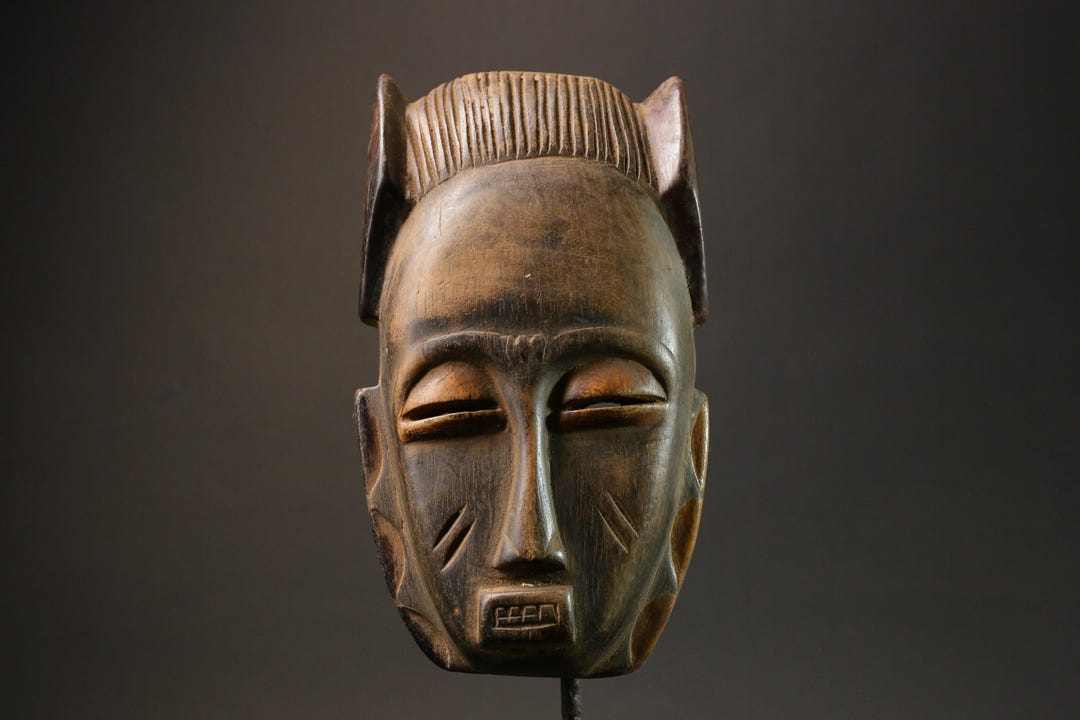 African Tribal Guro Wood Masks Hand Carved Vintage Wood Hanging Masks ...