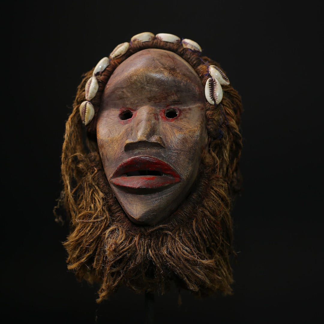 African Dan Tribal Mask Wall Art Vintage Wood Sculpture From Ivory ...