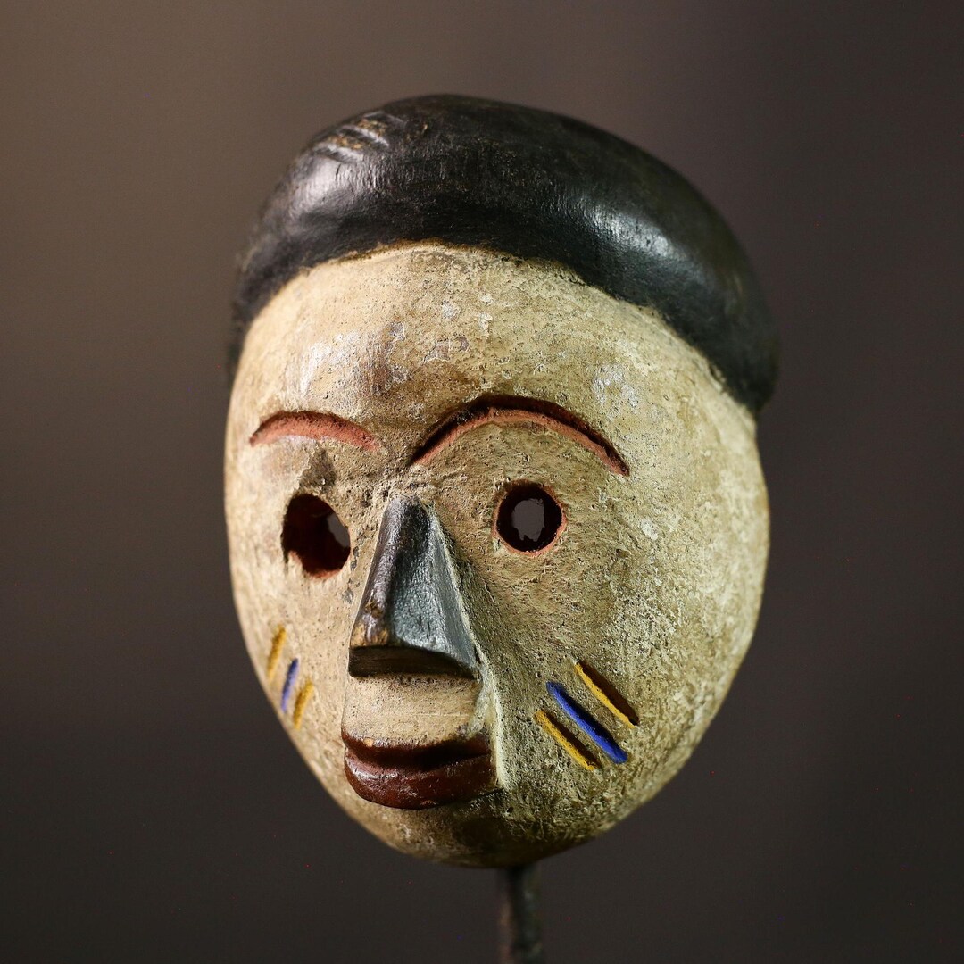 Vintage African Lega Mask: Hand-carved Wood Art, Ethnic Decor (13.7/10. ...