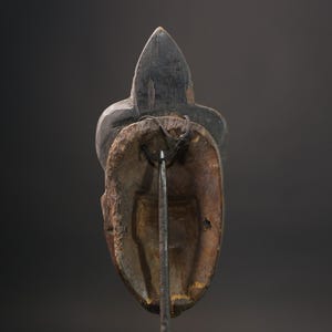 Red Carved African Tribal Mask: Rustic Wooden Folk Art Sculpture-7206 ...
