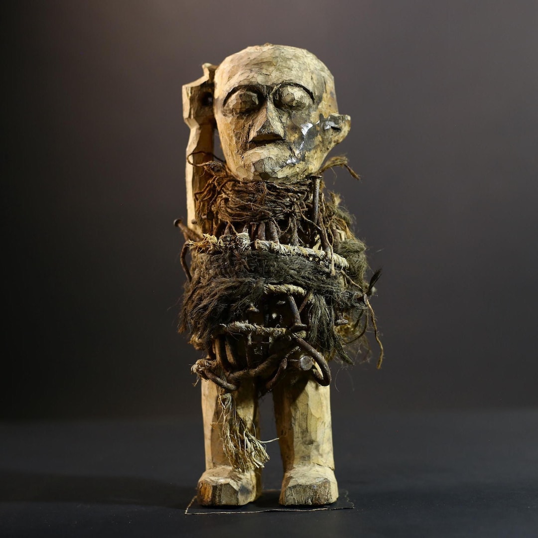 Kongo Nkisi Nkondi Power Figure | African Spirit Statue With Rope ...
