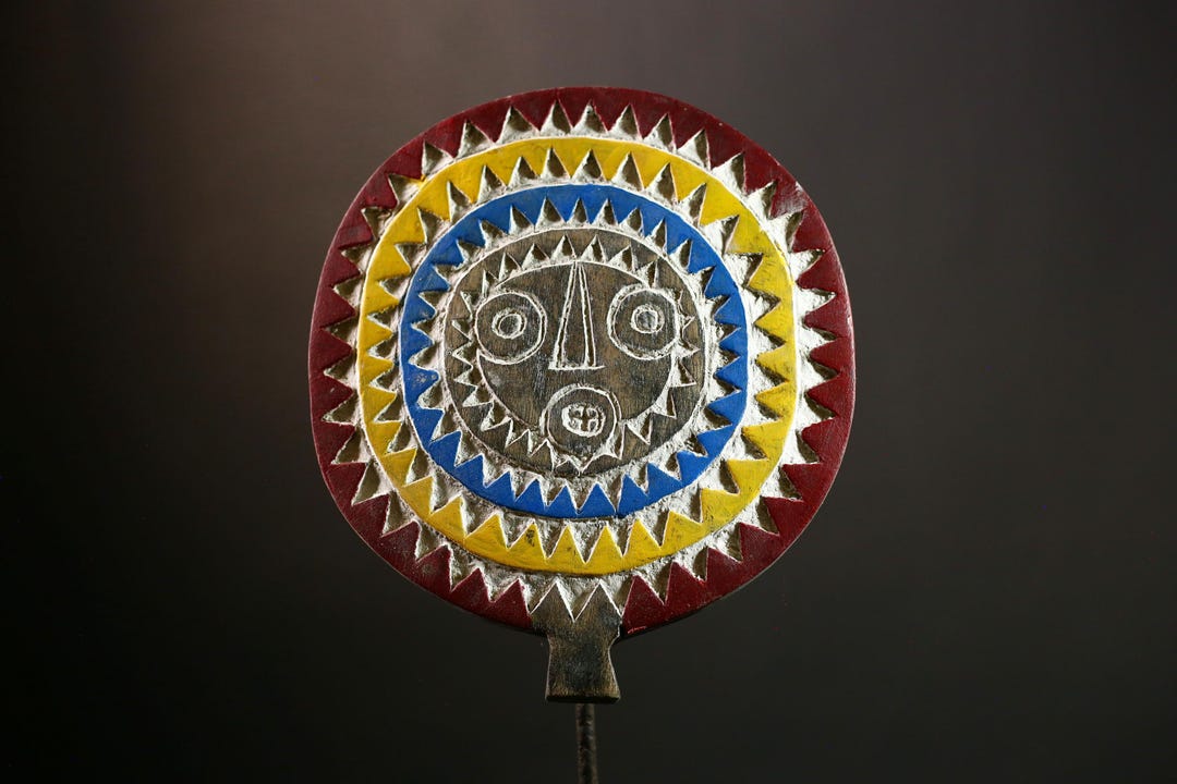 African Large Bwa Sun Mask Handcrafted Wooden Tribal Wall Art for Home ...