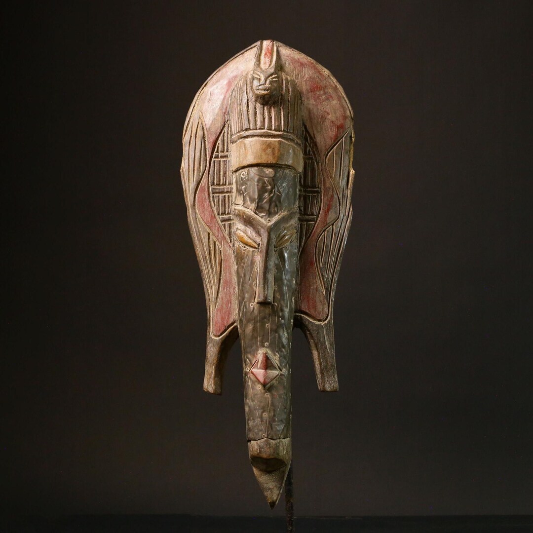 African Bwa Mask Tribal Wall Art Burkina Faso Carved Mask Spirit Animal ...