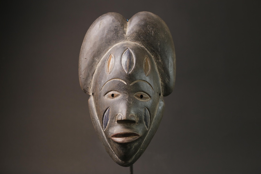 African Masks Antiques Tribal Face Vintage Lega Clean Masks for Wall ...