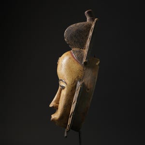 African Mask West African Guro Mask With Two Horn, Baule Tribe Masks ...