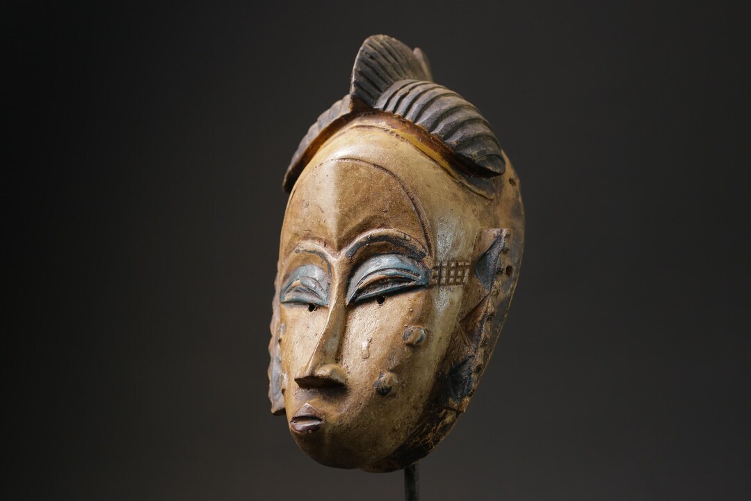 African Masks Antiques Tribal Face Vintage Carved Wood Hanging Guro ...