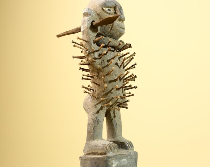 Africa Nkisi Nkondi Statue Carved Wood Nails Congo Tribal Ritual Art ...