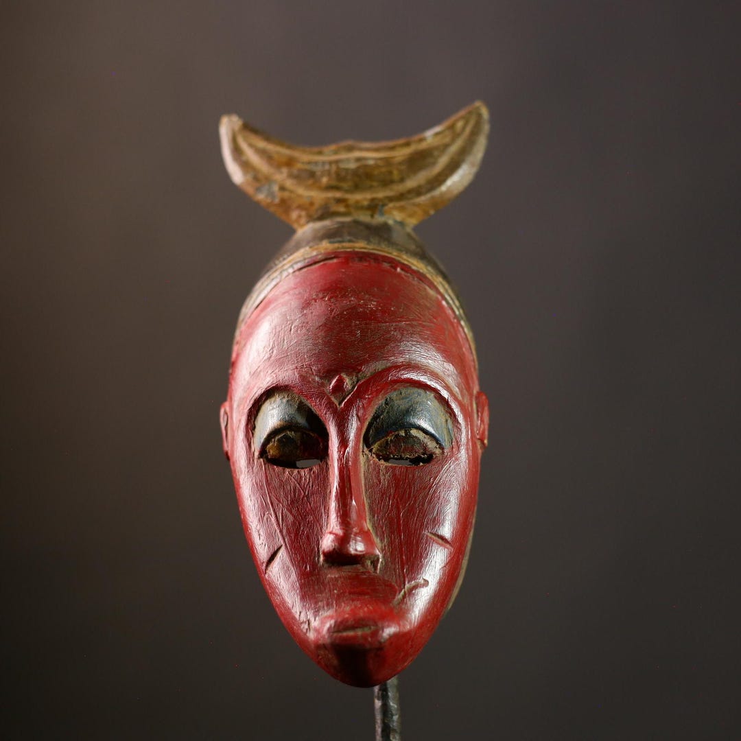 African Hand Carved Guro Mask | Vintage Tribal Wall Hanging Decor ...