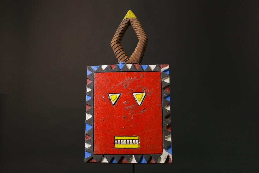 Colorful Goli Tribal Face Mask: African Wood Antique Wall Art-g1177 - Etsy