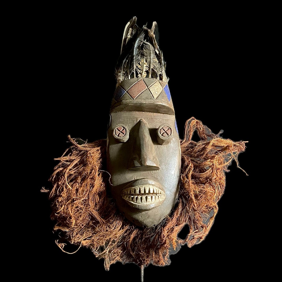 African Mask Vintage Hand Carved Handmade Wall Hanging African Mask ...