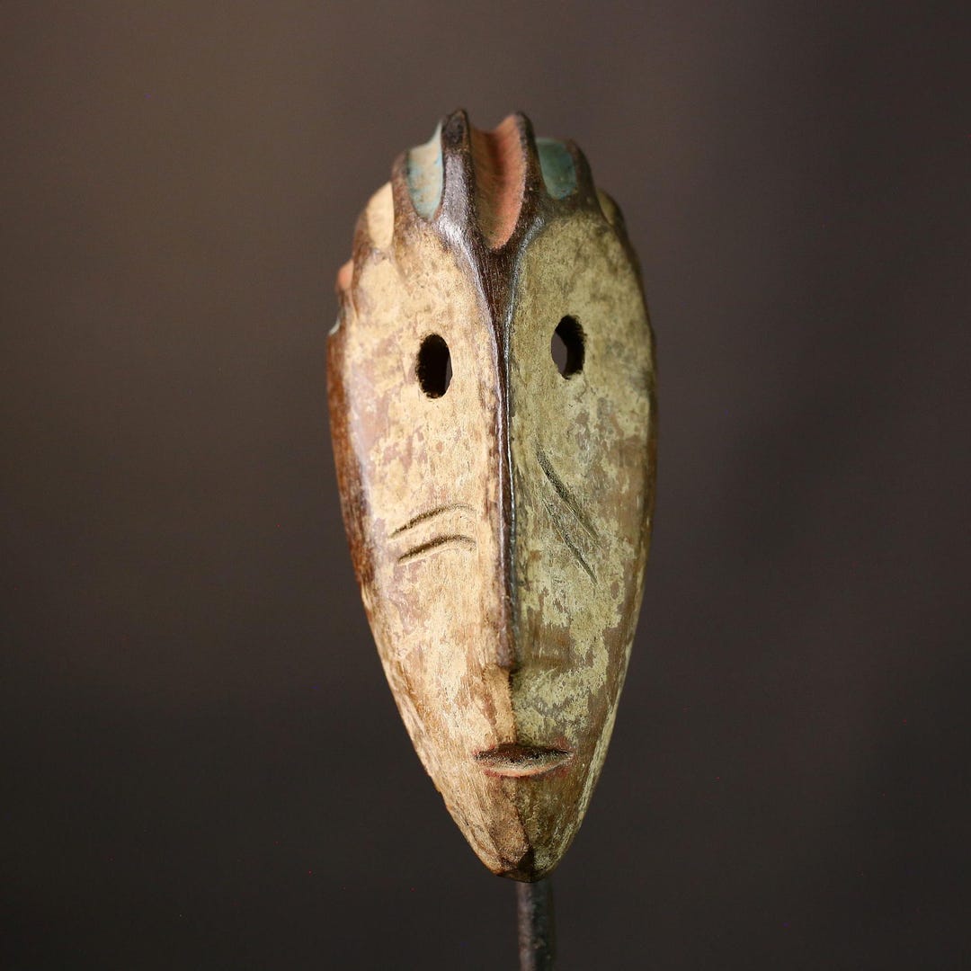 Vintage African Lega Mask: Hand-carved Tribal Art From Congo-g3625 - Etsy