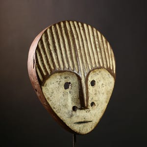 African Bwami Mask | Authentic Lega Tribal Art | Handcarved Wooden Face ...