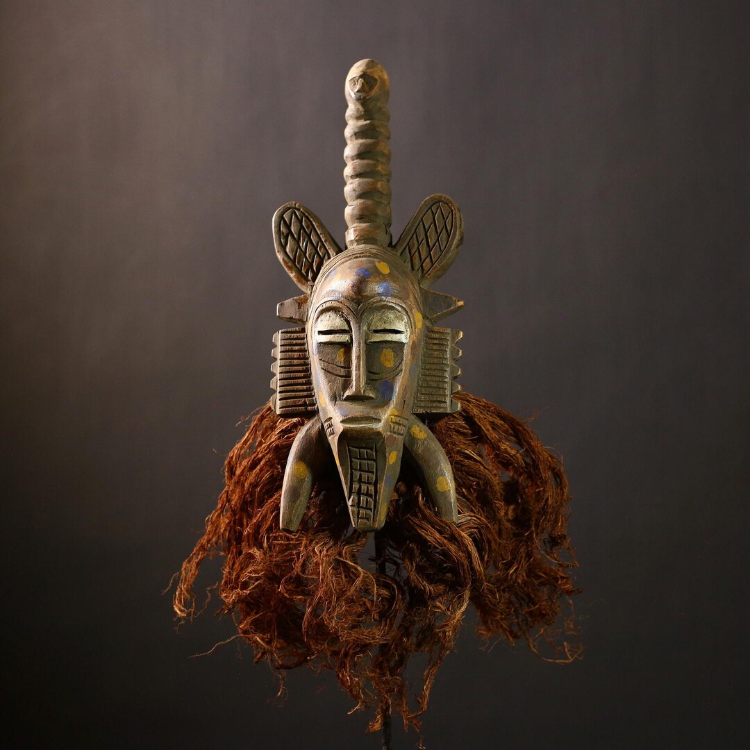 Handcrafted Antique Senufo Mask Unique Vintage Wooden Art Collectible ...
