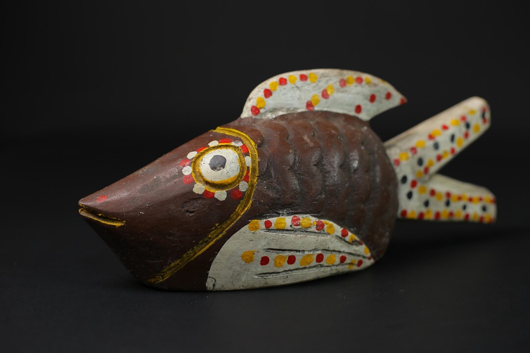 African Bozo Fish Puppet Statue Wood Handmade Primitive Collectibles ...
