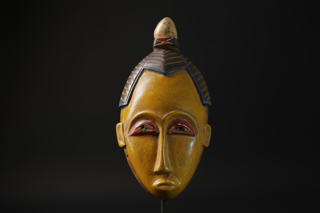 African Mask West African Guro Mask With Two Horn, Baule Tribe Masks ...
