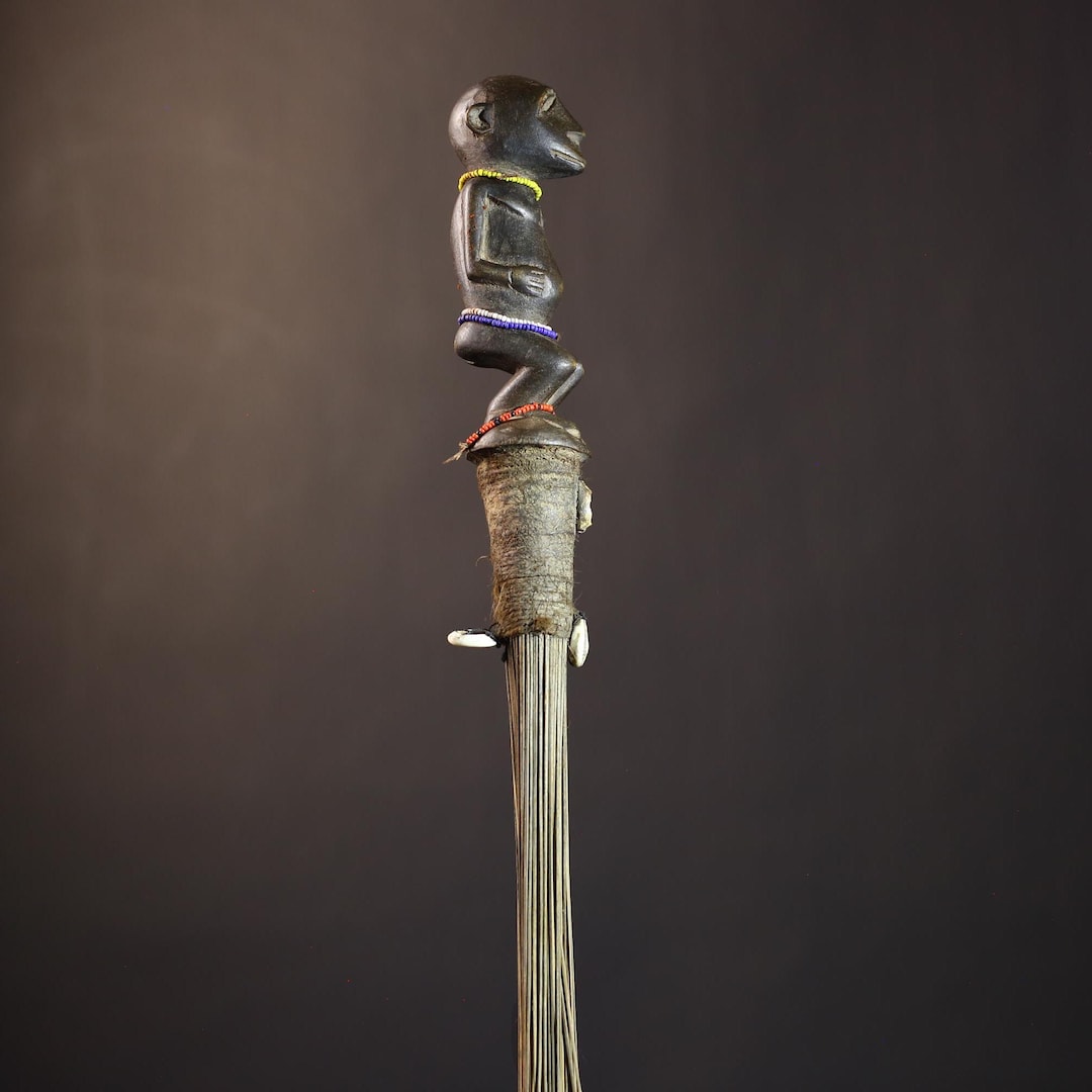 African Handmade Fly Whisk | Unique Tribal Design | Decorative Wall Art ...