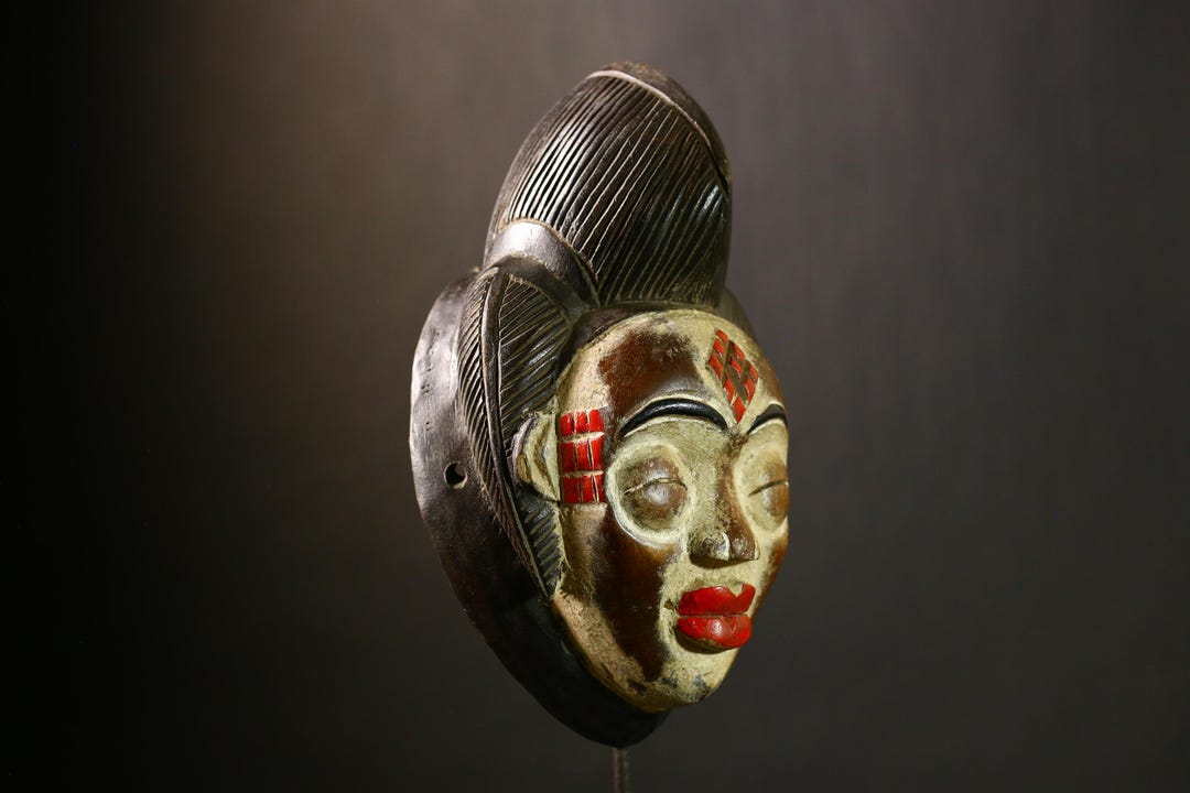 African Bapunu Mask | Tribal Wood Carving | Gabon Ceremonial Art ...