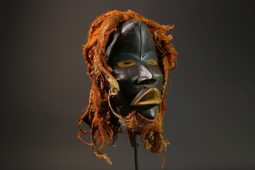 African Tribal Dan Mano Wooden Hand Mask Wall Art Decor Handmade Ethnic ...