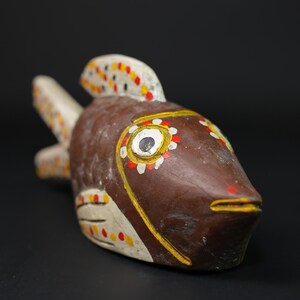 African Bozo Fish Puppet Statue Wood Handmade Primitive Collectibles ...