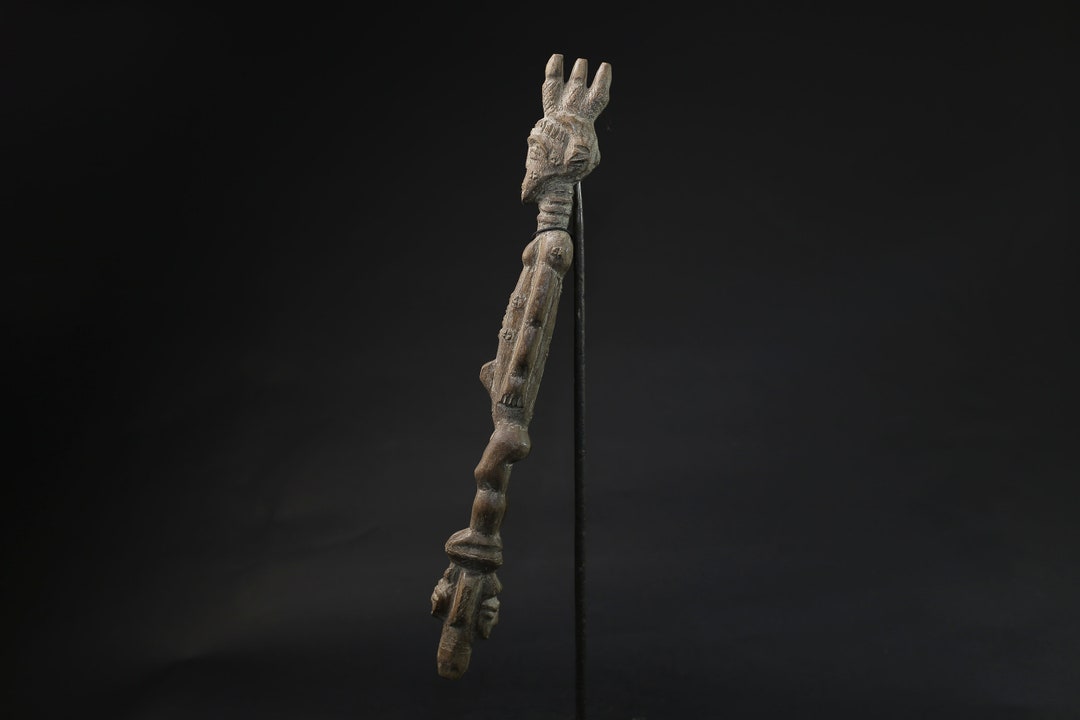 African - Hand-carved Tribal Art Cane - Unique Cultural Decor With ...