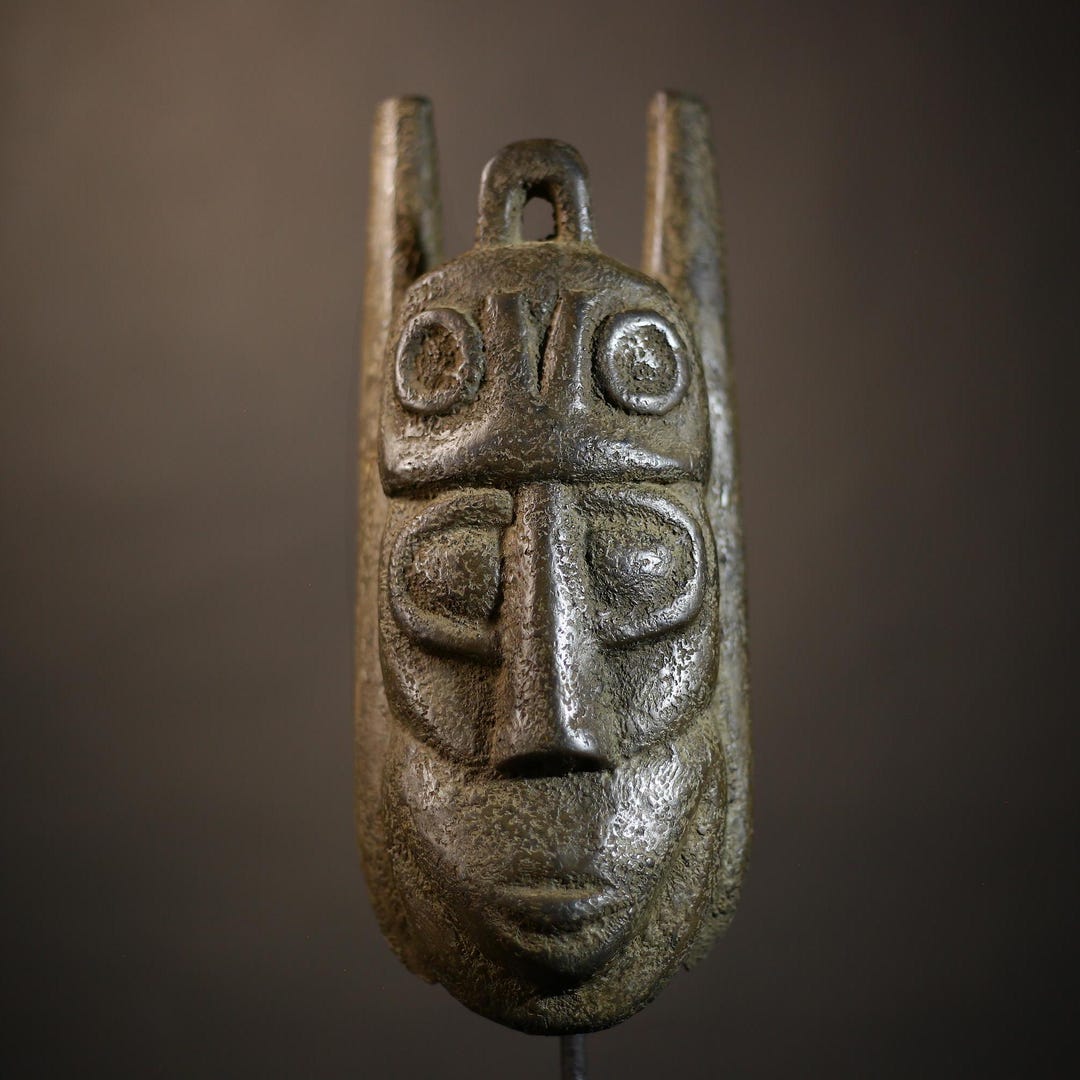 African Kuba Lele Mask | Hand Carved Tribal Art | Authentic Wall Decor ...