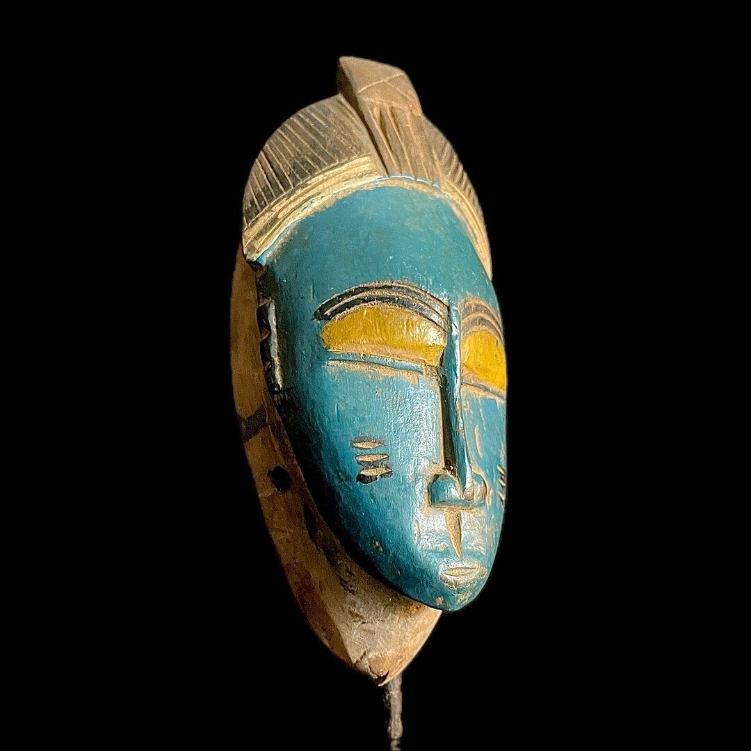 African Masks Antiques Tribal Face Vintage Wood Carved Hanging Guro ...