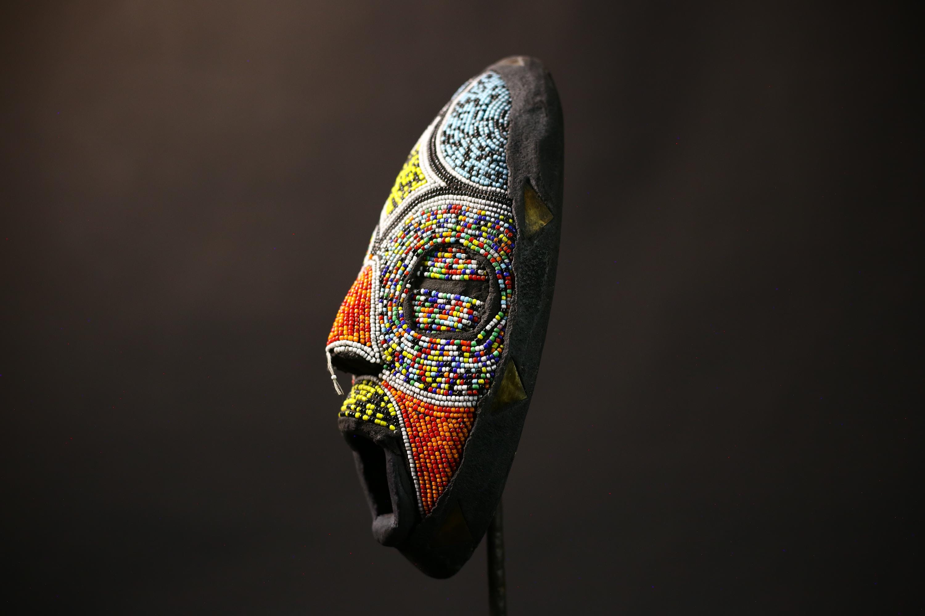 Hand-beaded African Mask: Tribal Wall Art, Ethnic Decor-7974 - Etsy