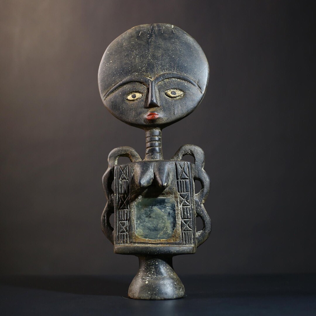 African Akua'ba Figure Hand-carved Wooden Sculpture Tribal Art Decor ...