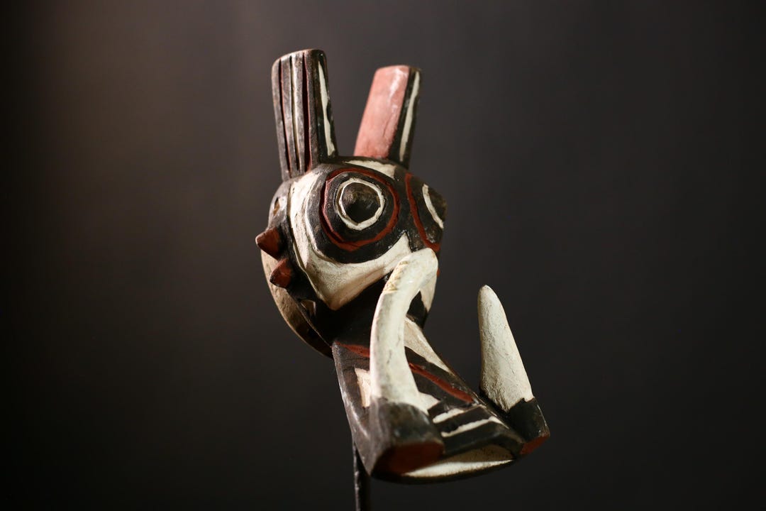 African Bobo Bush Pig Mask - Tribal Wall Hanging Art Decor From Bwa ...
