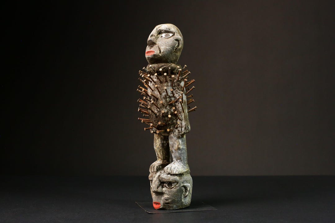 African Power Figure Handcrafted Wooden Sculpture Unique Voodoo Art ...