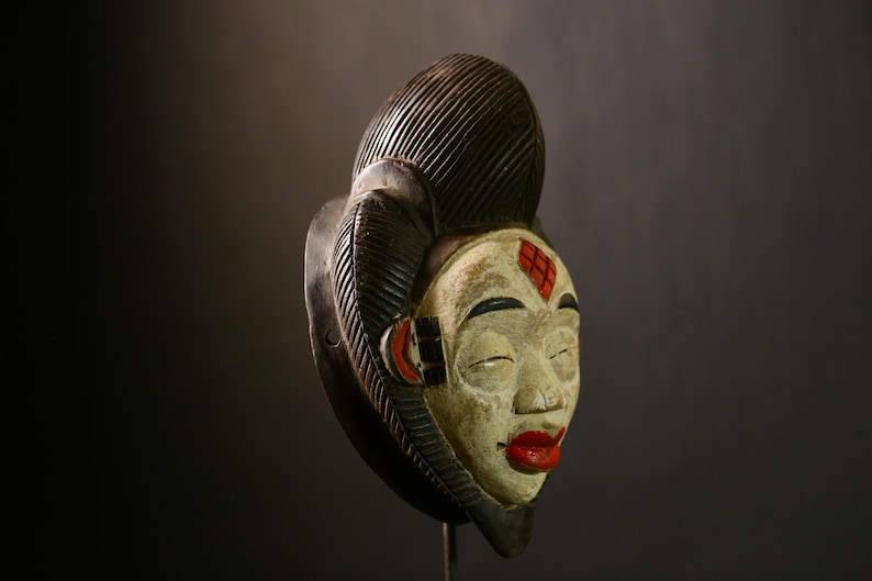 Vintage African Bapunu Mask: Hand-carved Tribal Wall Art-g4319 - Etsy