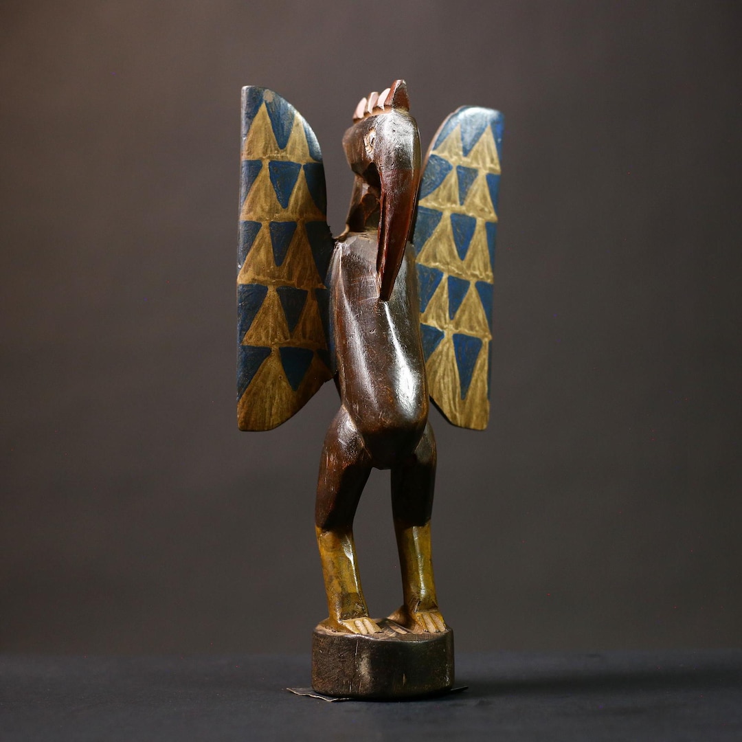 Authentic Senufo Bird Sculpture: African Home Decor Art (28.5/13.5cm ...