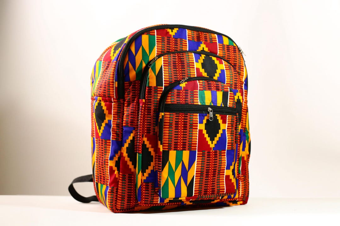 Wax Print Backpack African Tribal Fabric School Bag From Ghana Handmade ...