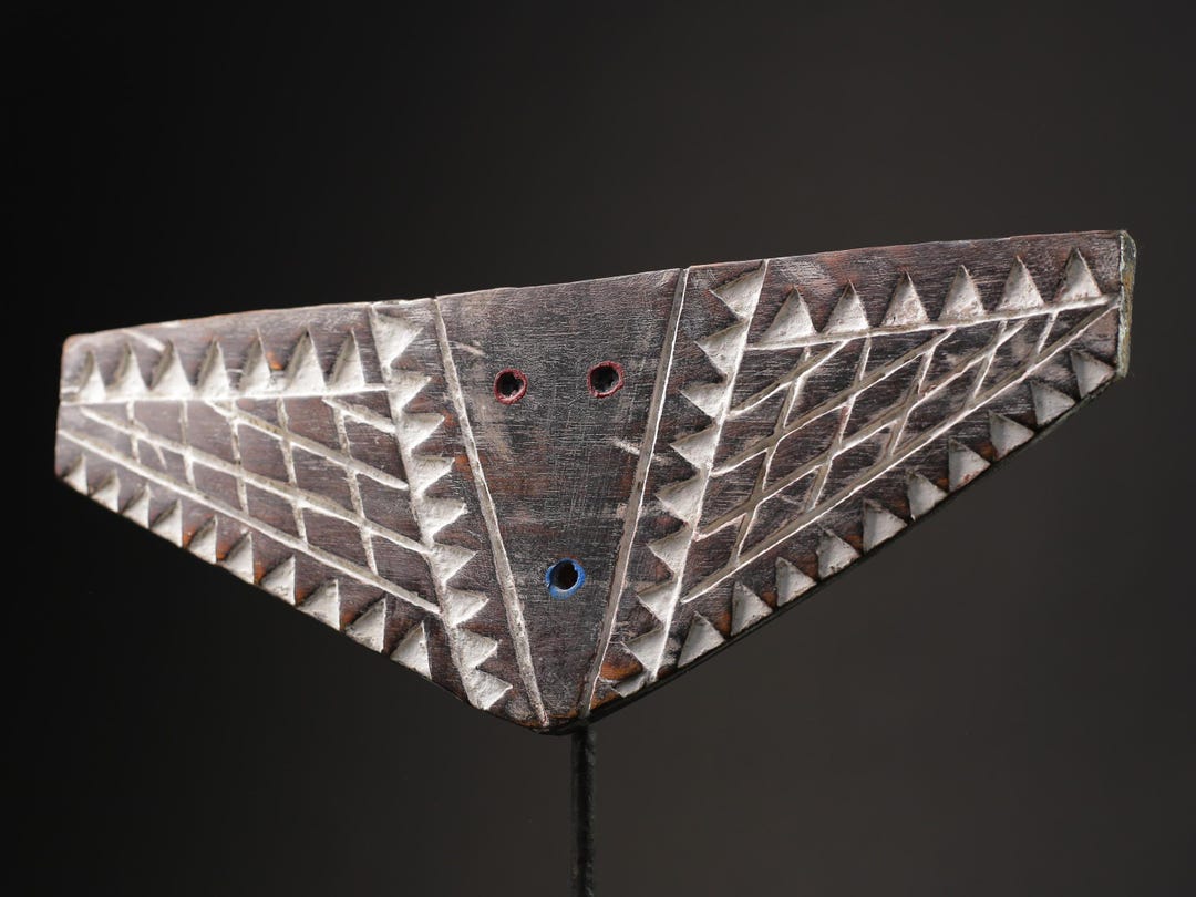 African Hand-carved Mask | Painted Bedu Tribal Art | Vintage Wood Wall ...