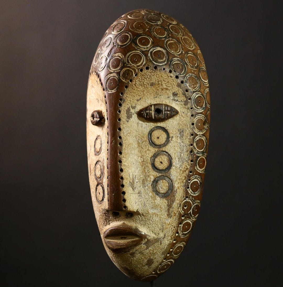 African Lega Bwami Mask | Handcrafted Wooden Tribal Wall Art | Unique ...
