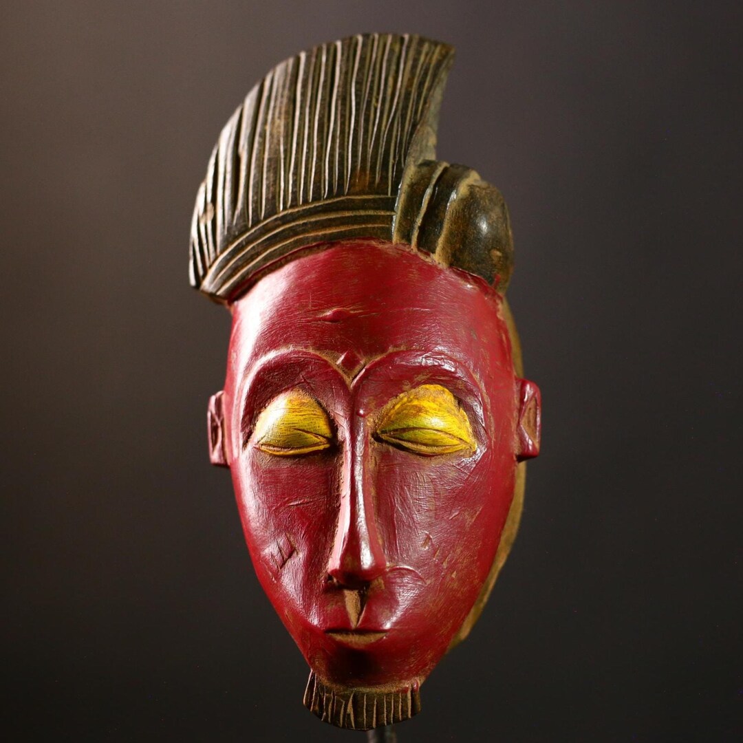 Baule Tribal Mask: Carved Wood African Wall Decor, Côte D'ivoire-8612 ...
