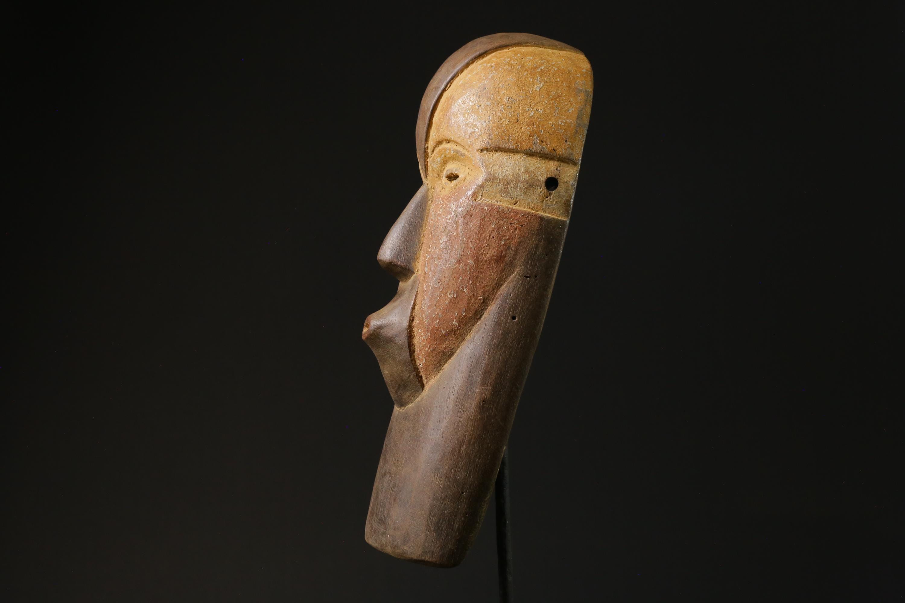 Lega Bwami Mask: African Tribal Art, Hardwood Sculpture, Patina Finish ...