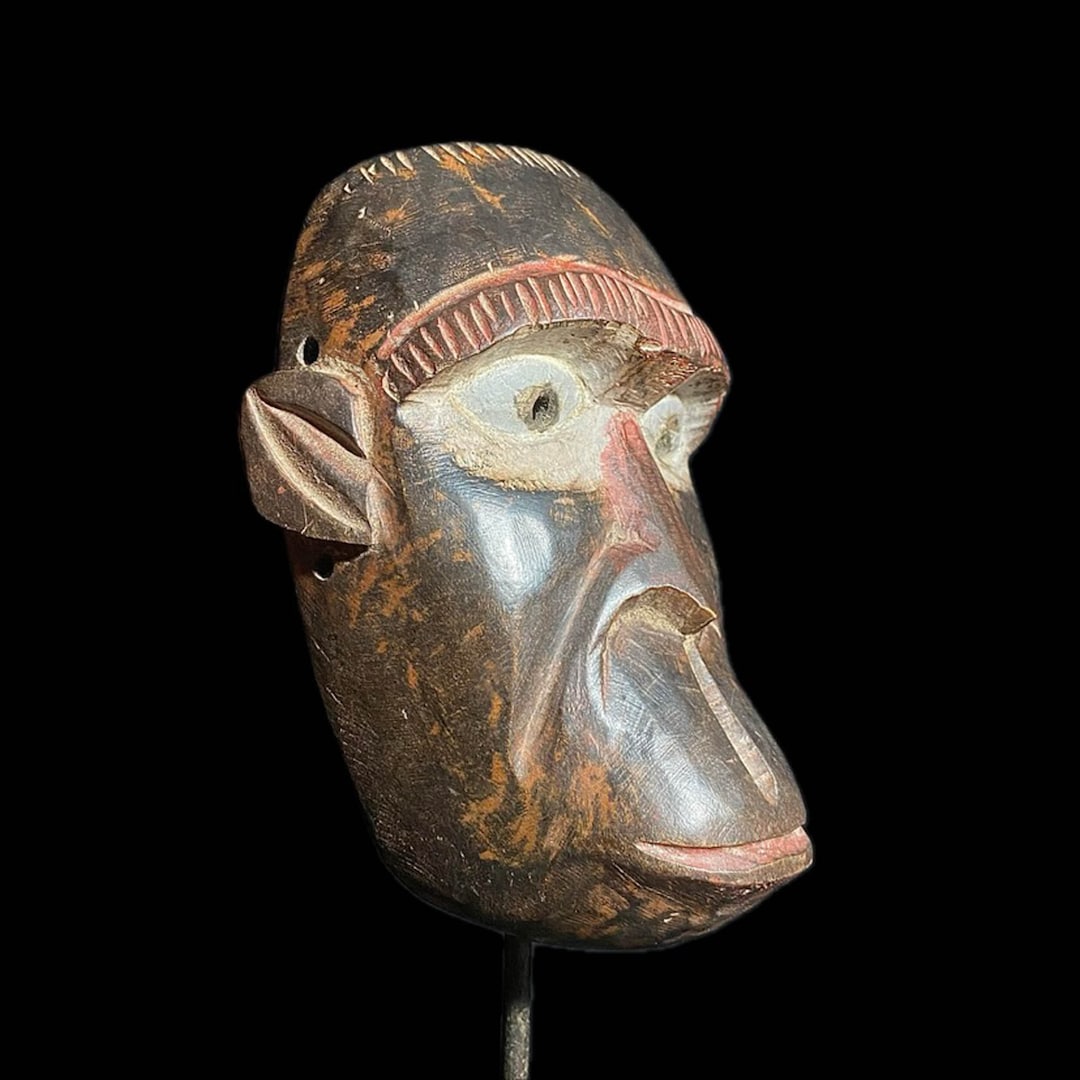 African Mask Monkey Mask Wooden Carved Africa Baule Guro Nice Monkey ...