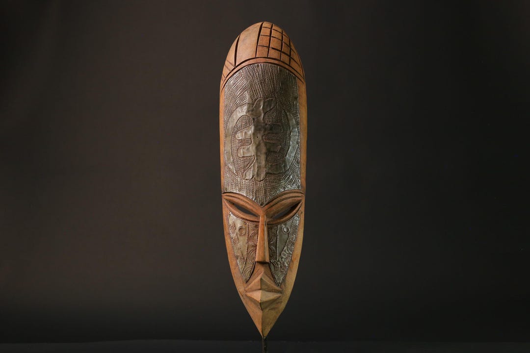African Wood Mask Hand-carved African Mask Made From Wood Ghana-g1051 ...